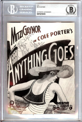 Mitzi Gaynor Signed Autograph Cut Signature Anything Goes BAS Encased ...