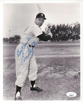 Enos Slaughter Signed Autograph 8X10 Photo Yankees Vintage Bat Pose JSA ...
