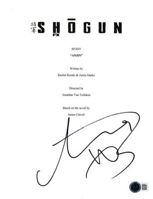 Anna Sawai Signed Autographed Script Cover Print Shogun Toda Mariko BAS ...