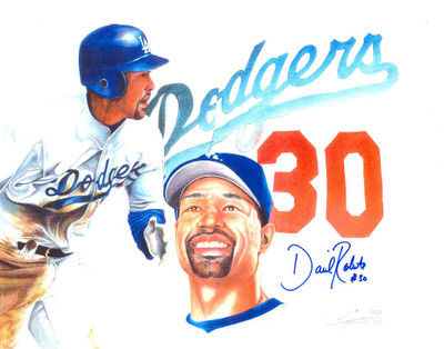 Dave Roberts Signed Autographed 11X14 Litho Print Dodgers Art Collage ...