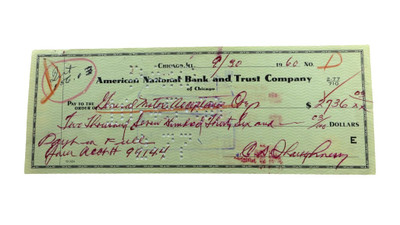 Clark Shaughnessy Signed Autograph Bank Check Legendary Coach Bears JSA ...