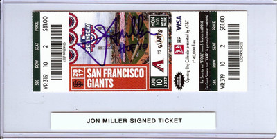 Jon Miller Signed Autographed Ticket Giants Play-by-Play "HOF 10" JSA ...