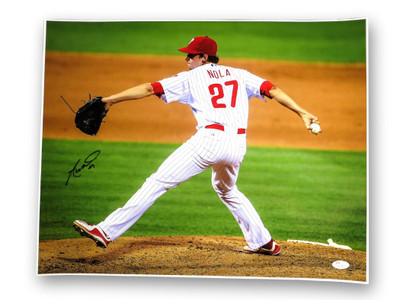 Aaron Nola Signed Autographed 16X20 Photo Phillies Home Pitching JSA ...