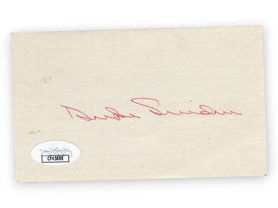 Duke Snider Signed Autographed 3X5 Index Card Dodgers Hall of Famer JSA ...