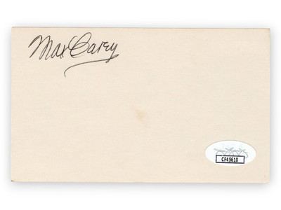 Max Carey Signed Autographed 3X5 Index Card Pirates Dodgers JSA CF45610 ...