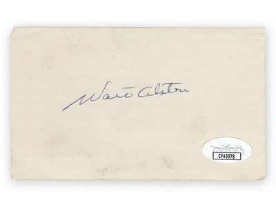 Walt Aston Signed Autographed 3X5 Index Card Dodgers Hall of Famer JSA ...