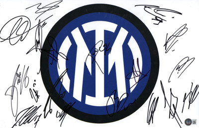 2024-25 Inter Milan Team Signed Autograph 11X17 Photo 18 Signatures BAS ...