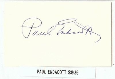 Paul Endacott Signed Index Card Auto Autograph Kansas - Cardboard Legends