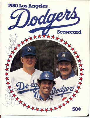 Dusty Baker Derrel Thomas Signed Autographed 1980 Scorecard Magazine ...