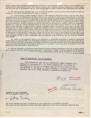 Charles Farrell Signed Autographed Contract TV Movie Actor JSA LL48139 ...