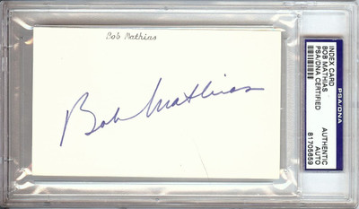Bob Mathias Signed Autographed Index Card Olympic Gold Medalist PSA/DNA ...