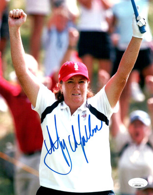 Meg Mallon Signed Autographed 8X10 Photo LPGA Legend Hands in Air JSA ...