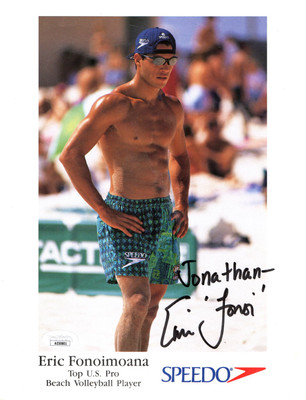 Eric Fonoimoana Autographed 8.5X11 Photo Volleyball Speedo Promo JSA ...