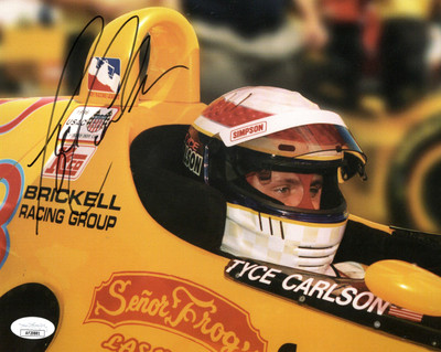 Tyce Carlson Autographed 8X10 Photo Card IndyCar Driver Close-Up JSA ...