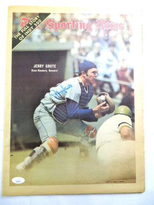 Jerry Grote Signed Autographed Newspaper Sporting News 1971 Mets JSA ...