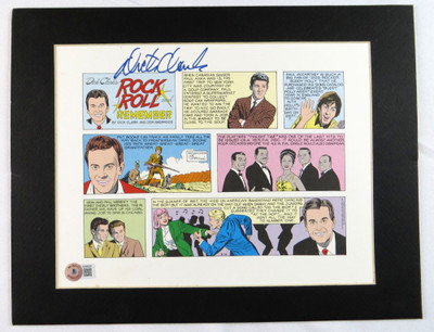 Dick Clark Signed Autograph Matted Comic Strip Rock & Roll Remember BAS ...
