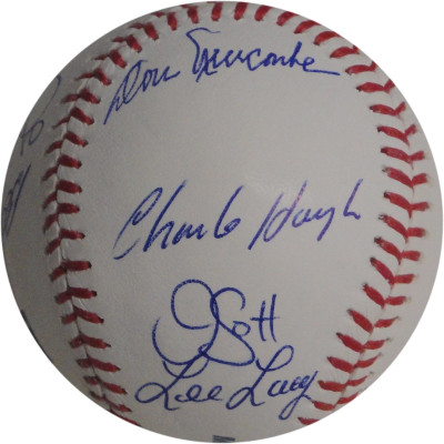 Don Newcombe Jim Gott Lee Lacy Russell AJ Ellis Van Slyke Signed Dodger ...