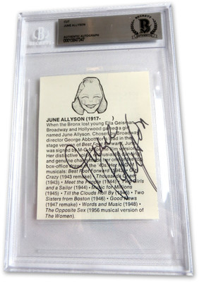June Allyson Signed Autographed Cut Signature MGM Hollywood Actress BAS ...