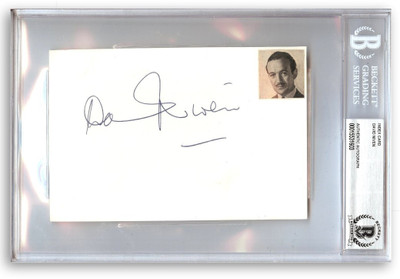 David Niven Signed Autographed Index Card Separate Tables Actor BAS ...