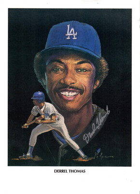 Derrel Thomas Signed Autographed 8X10 Photo Pro MLB Player W/ COA A ...