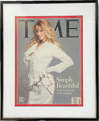 Claudia Schiffer Signed Autographed Time Magazine Custom Framed W/ COA ...