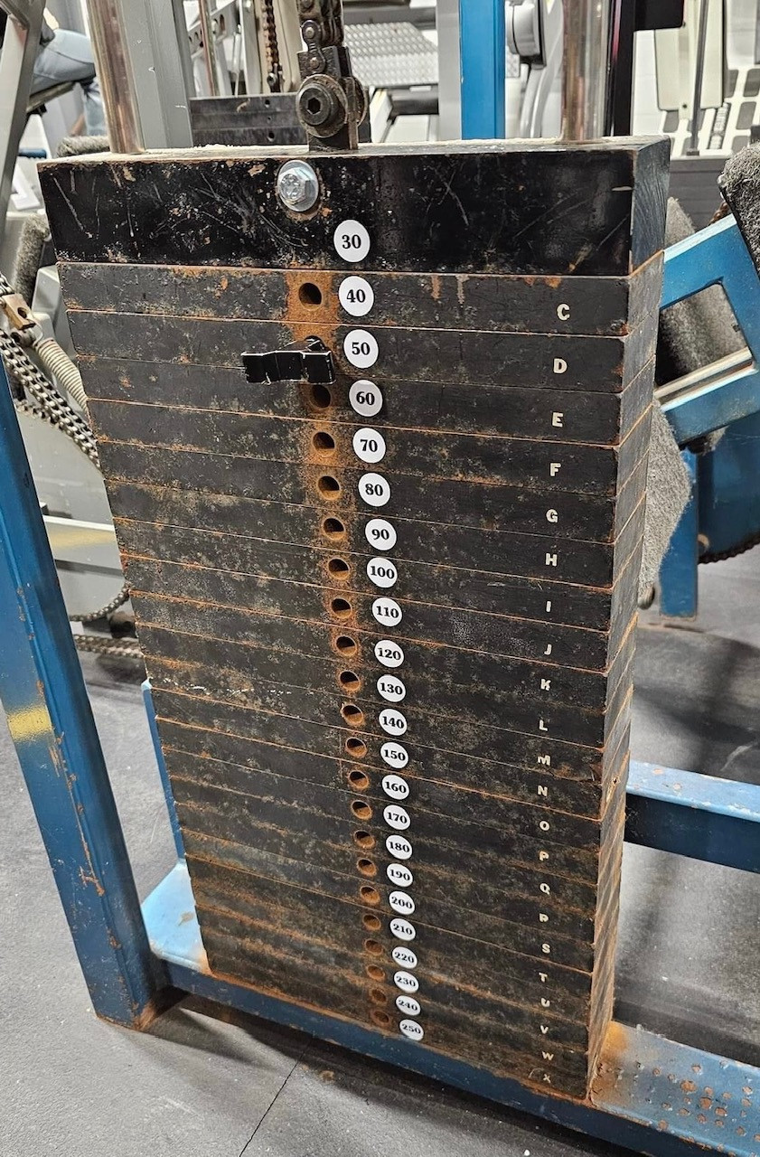 Nautilus weight stack stickers (Chain drive style)