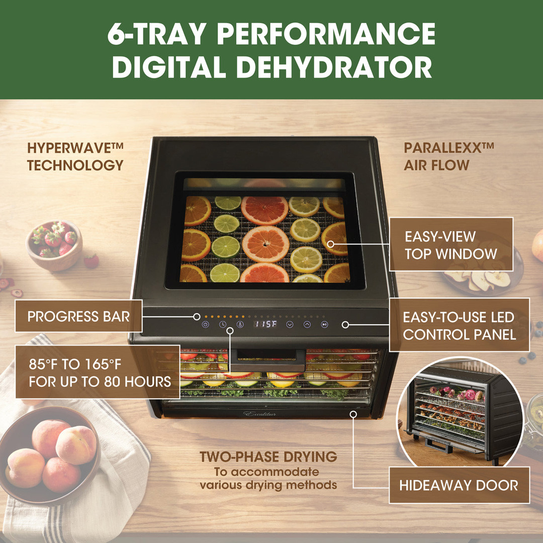 Excalibur 6 Tray Performance Digital Dehydrator | Juicers.co.uk