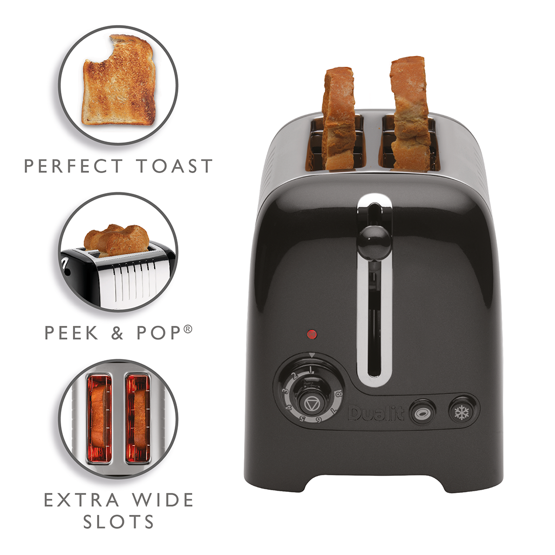 Dualit 2-Slice Lite Toaster in Gloss Black | Juicers.co.uk