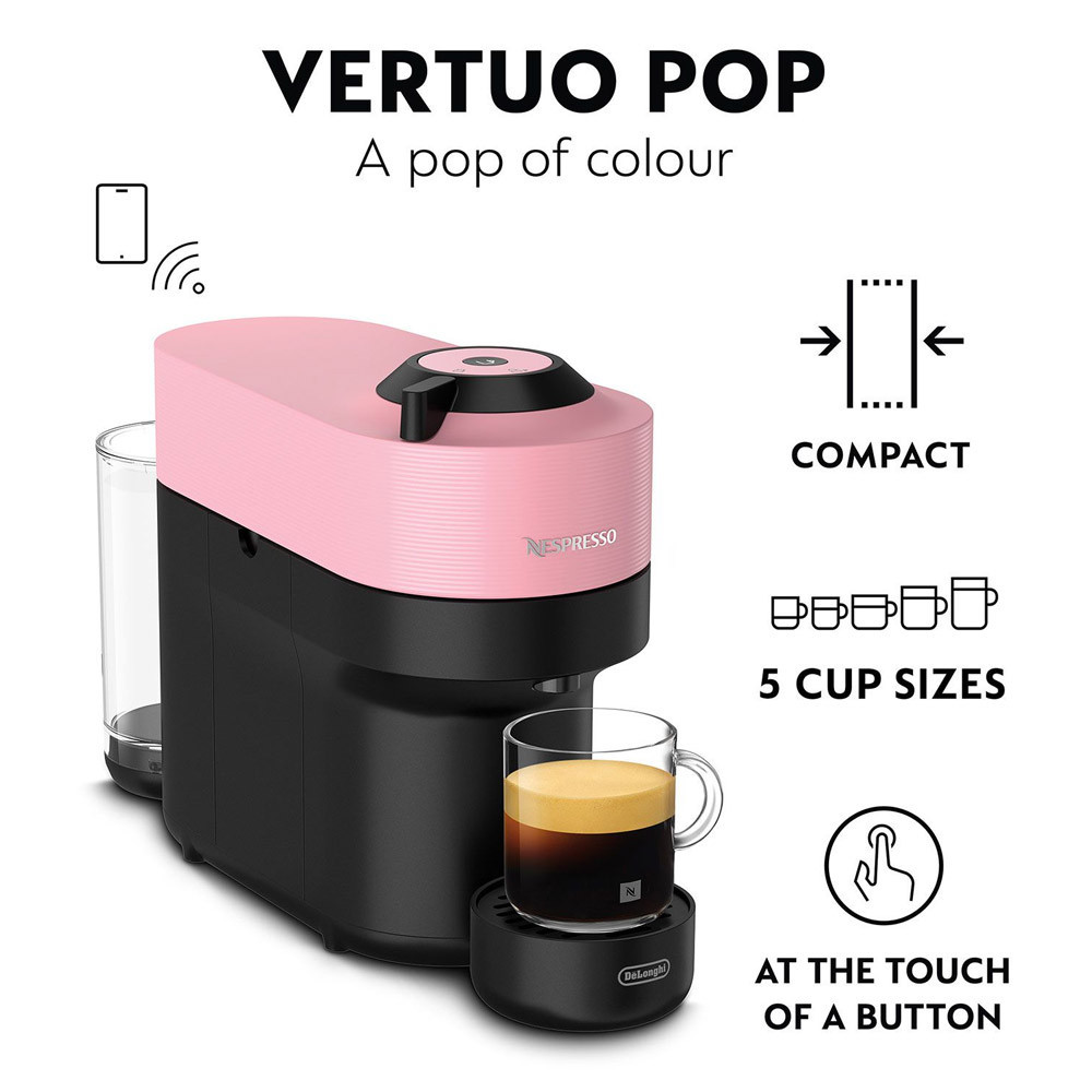 Nespresso Vertuo Pop Coffee Machine in Pink | Juicers.co.uk