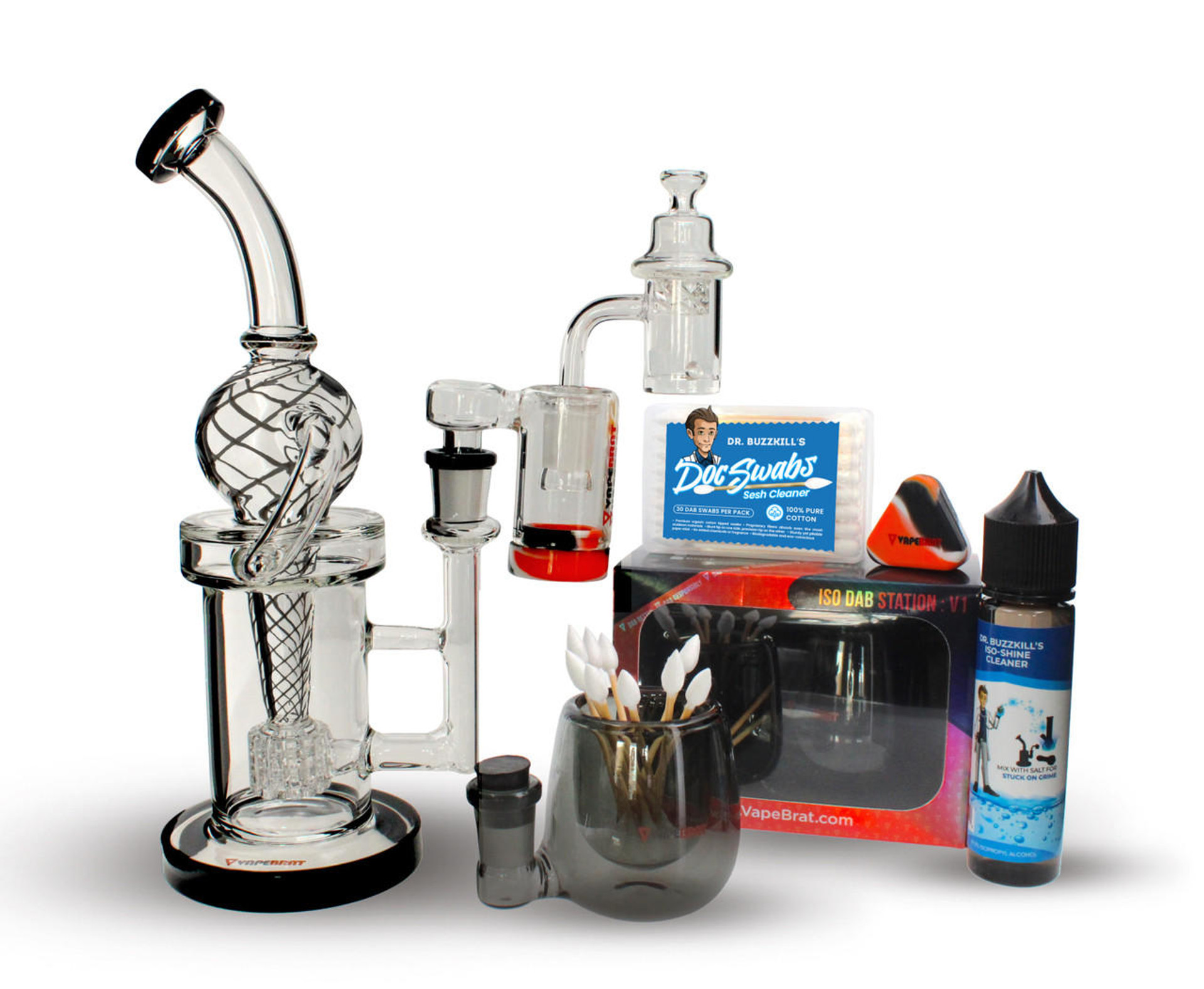 Dab Rig Kit Vapebrat Swirl Recycler Dab Rig Kit With Quartz Banger