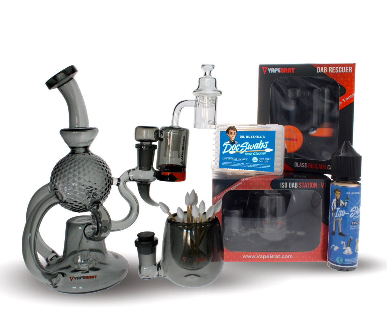 Dab Rig Kit Vapebrat Dual Uptake Recycler Dab Rig Kit With Quartz