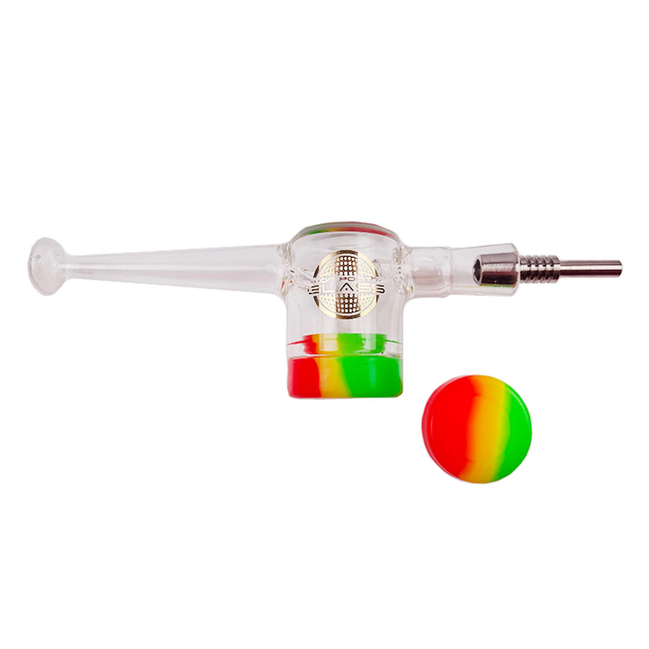 On Point Glass - 5.5" Glass Nectar Hand Pipe Silicone Reclaimer Set ...