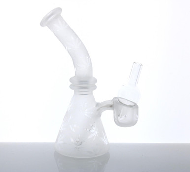 5" All Quartz Mini Beaker Dab Rig - Leaf Pattern Quartz Rig
