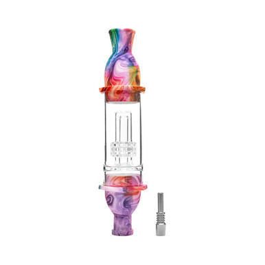 8" Silicone Glass Hybrid Nectar Collector with Matrix Perc & 10mm Nail ...