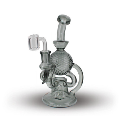 Recycler Dab Rig - 8" Dual Uptake Recycler with Orbital Flow: Black