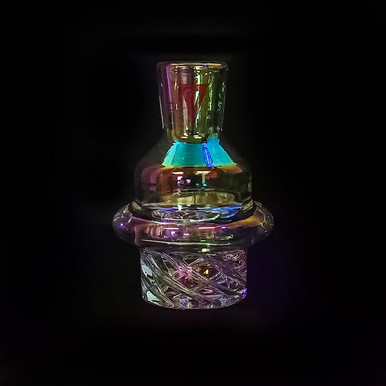 Vortex Carb Cap Bell Iridescent 25mm Spinner Cap for Dab Rig