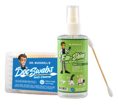 Dr Buzzkill 2oz Eco-Shine Alcohol Cleaner and Doc Swabs Dabs