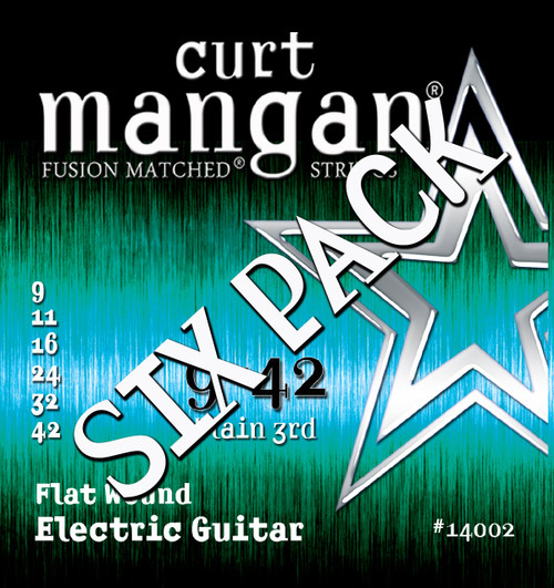 9-42 Stainless Flatwound SIX PACK - Curt Mangan Fusion Matched Guitar ...