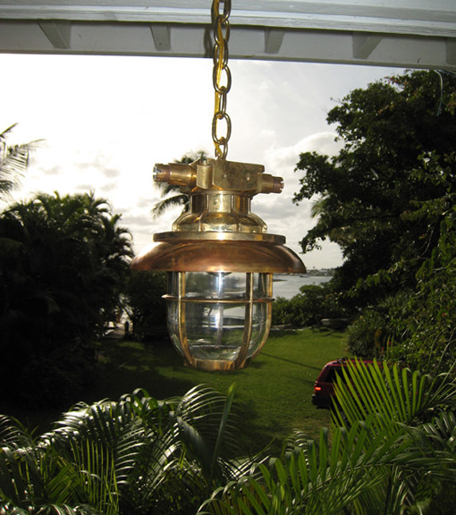 Hanging Hooded US Navy Ship Light- Large - Nautical Decor and Home Lighting