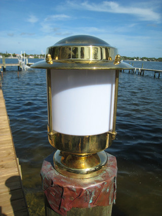 Brass European Nautical Piling Pier Light - Nautical Decor and Home ...