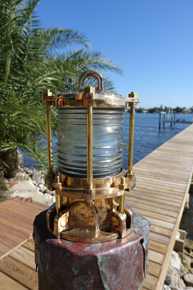 Nautical Piling Mount Dock Light -Solid Bronze Pier Light - Nautical ...