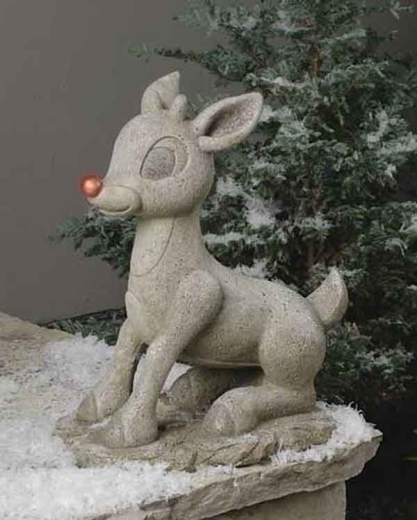 Roman Lights Solar Christmas Holiday Decor Statuary - Rudolph the Red ...
