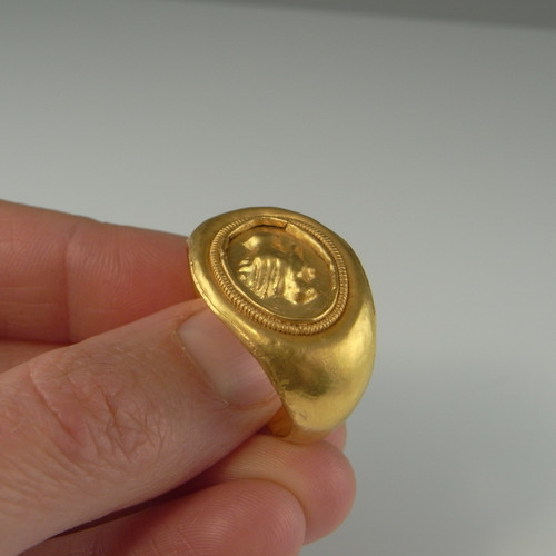 Ancient Roman Electrum Wedding Ring Right Hands Clasped 22K Gold