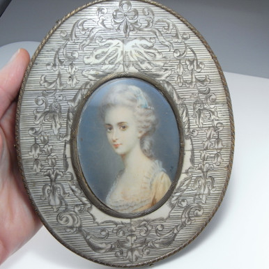 Georgian 18th Century Ivory Portrait Miniature Painting