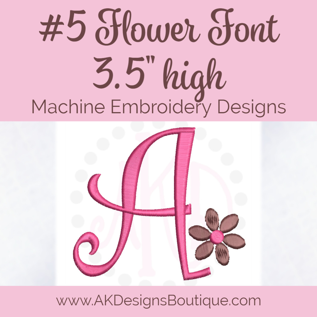 Flower Font Machine Embroidery Designs