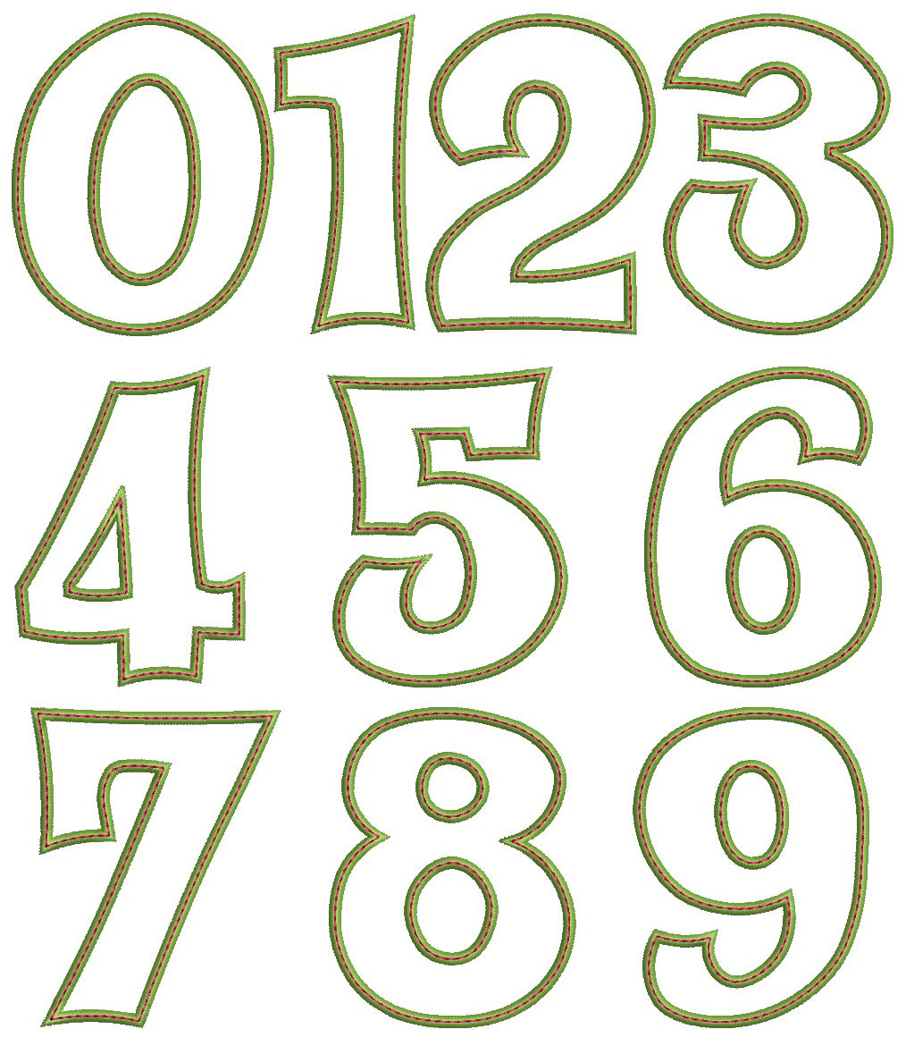 1425 Funky Applique STACKED Font and Numbers Machine Embroidery Designs