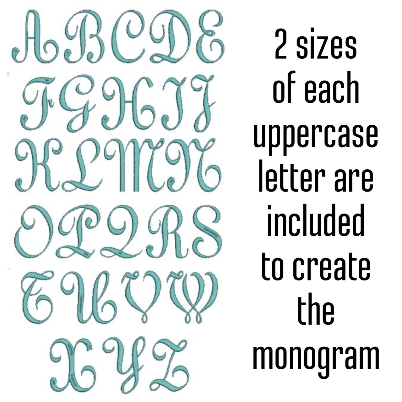 138 Classic Script Monogram Machine Embroidery Designs