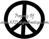 Applique Peace Sign Machine Embroidery Designs
