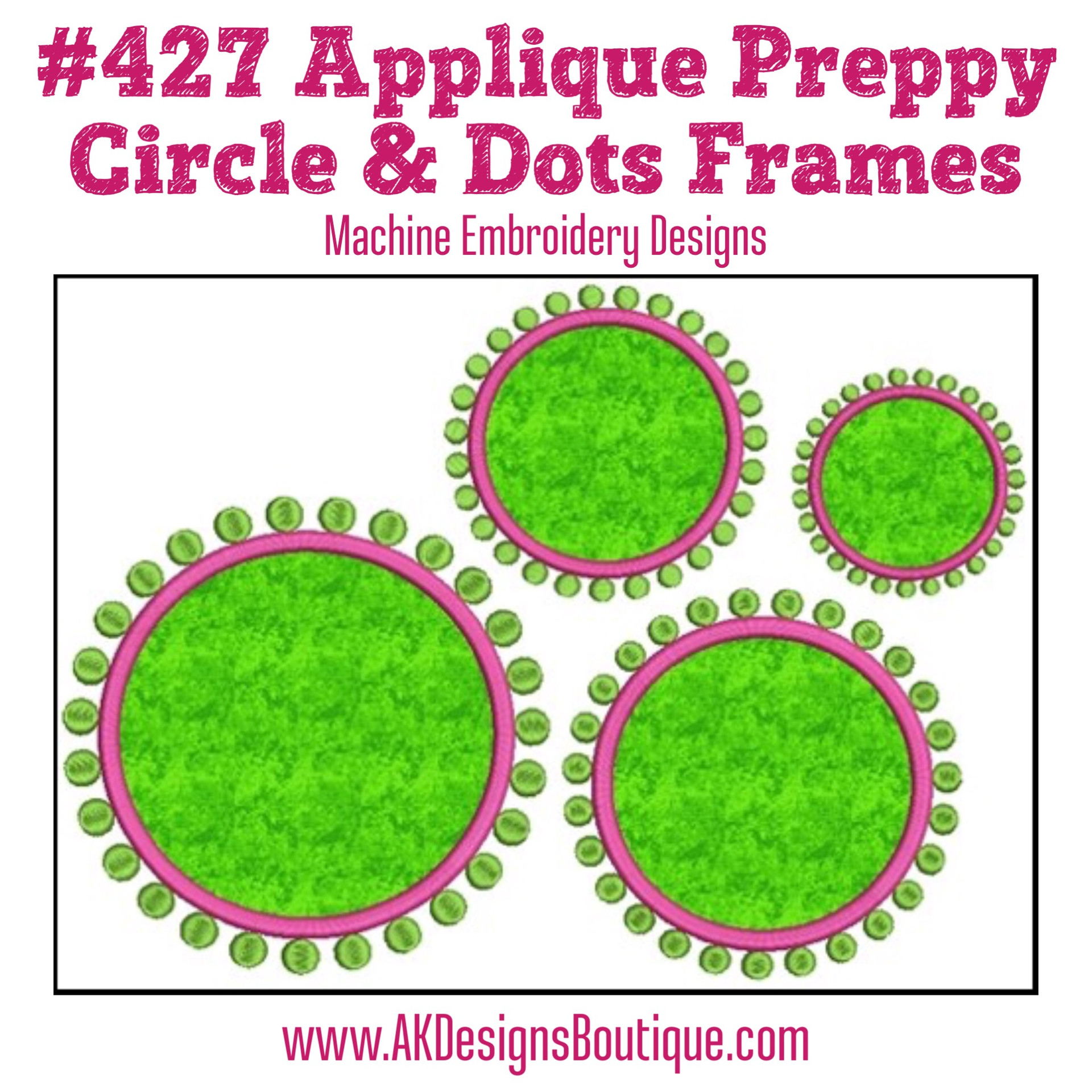 Applique Preppy Circle and Dots Frames Designs