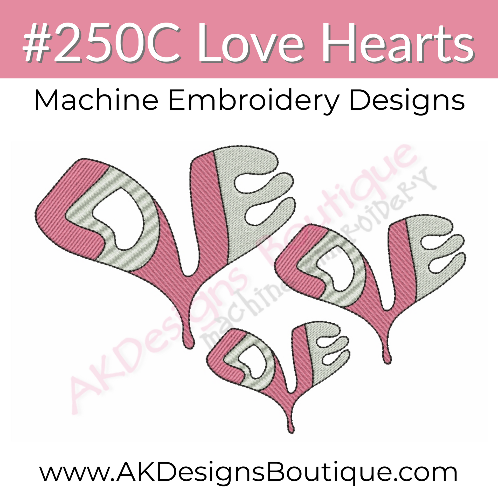 LOVE Heart Machine Embroidery Designs